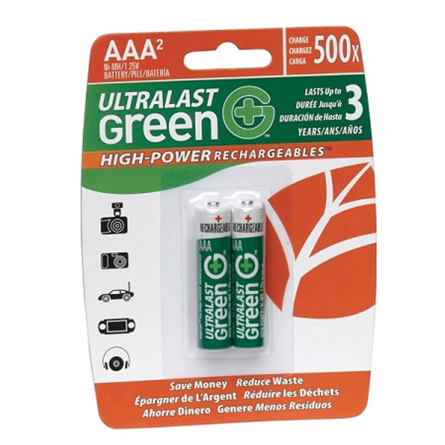 PILES RECHARGEABLES AAA 800 MAH NIMH 2PK